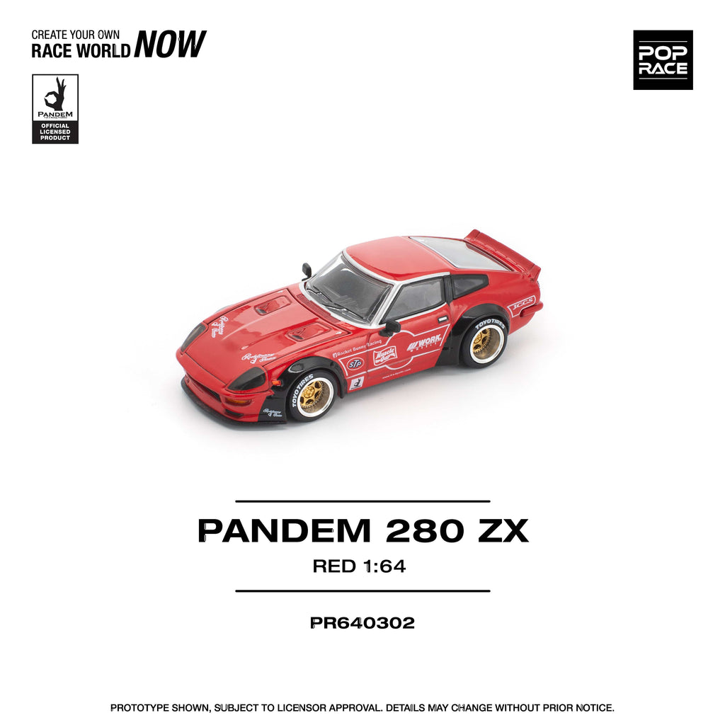 (Pre-order) Datsun Pandem 280ZX Red Pop Race 1/64 scale – Hanz Driven