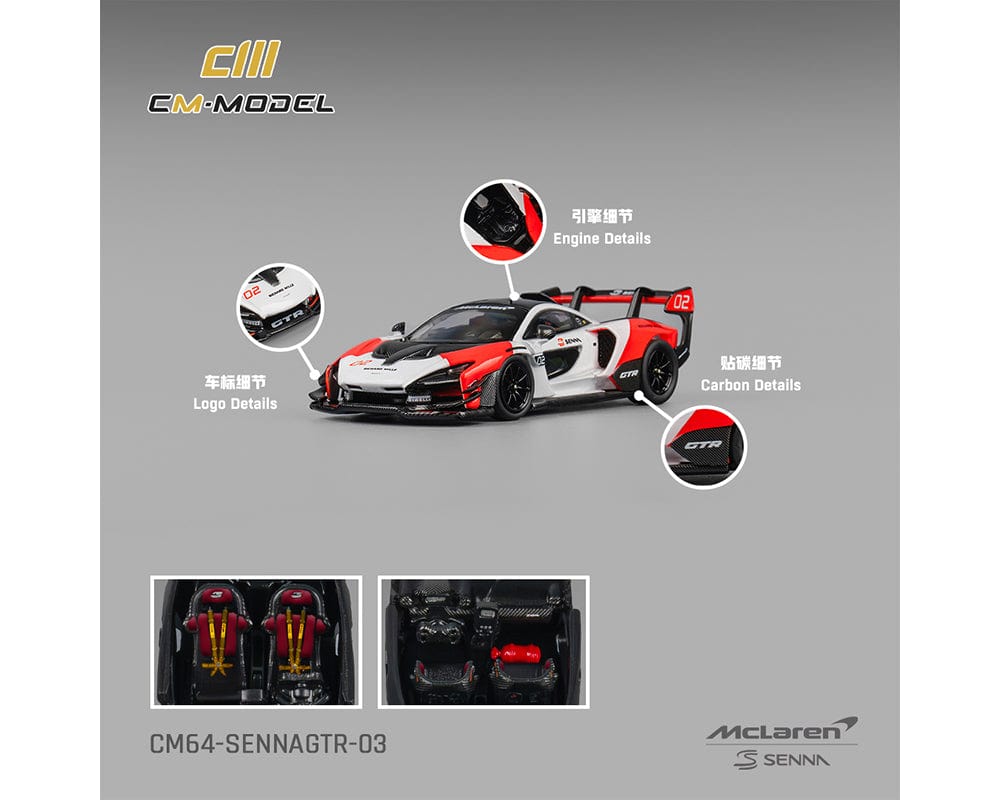 (Pre-order) McLaren Senna GTR White Red CM Limited Edition – Hanz Driven