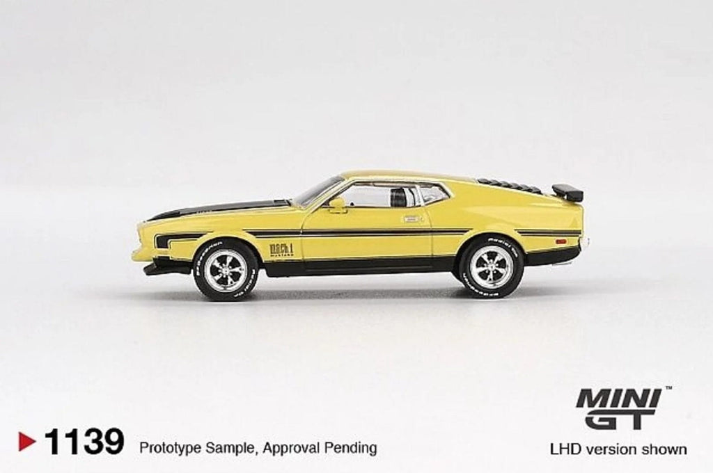 (Pre-order) 1971 Ford Mustang Mach1 Grabber Yellow Mini GT 1:64 – Hanz ...