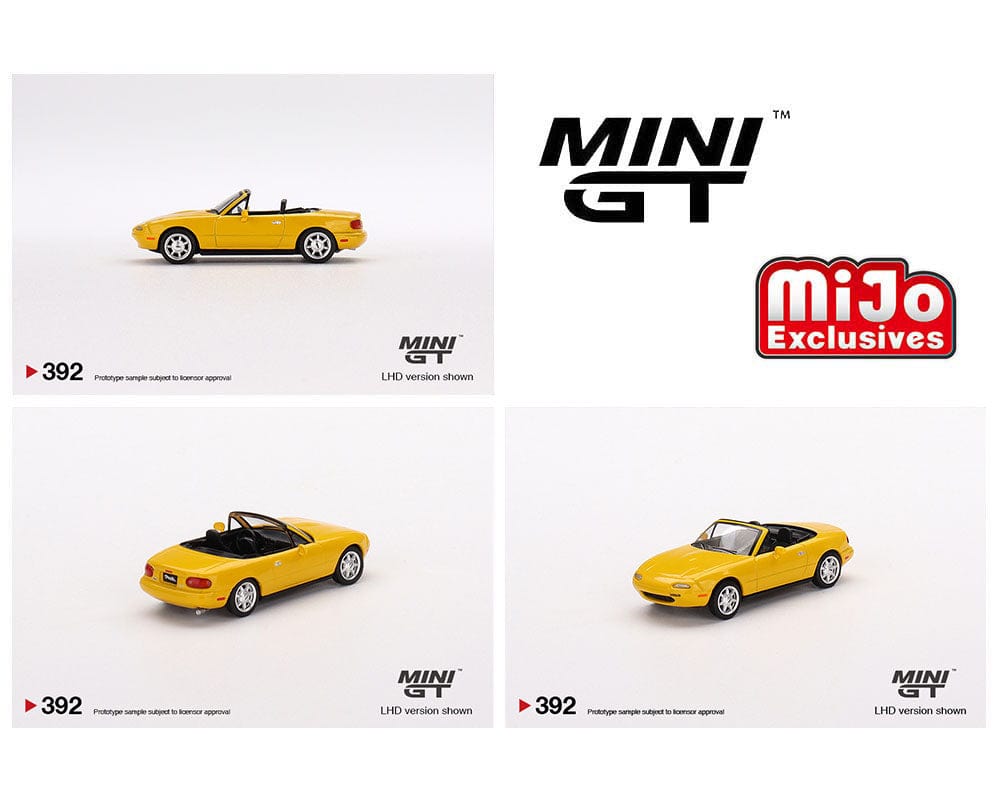 Mazda Miata MX-5 Sunburst Yellow Mini GT 1/64 scale – Hanz Driven