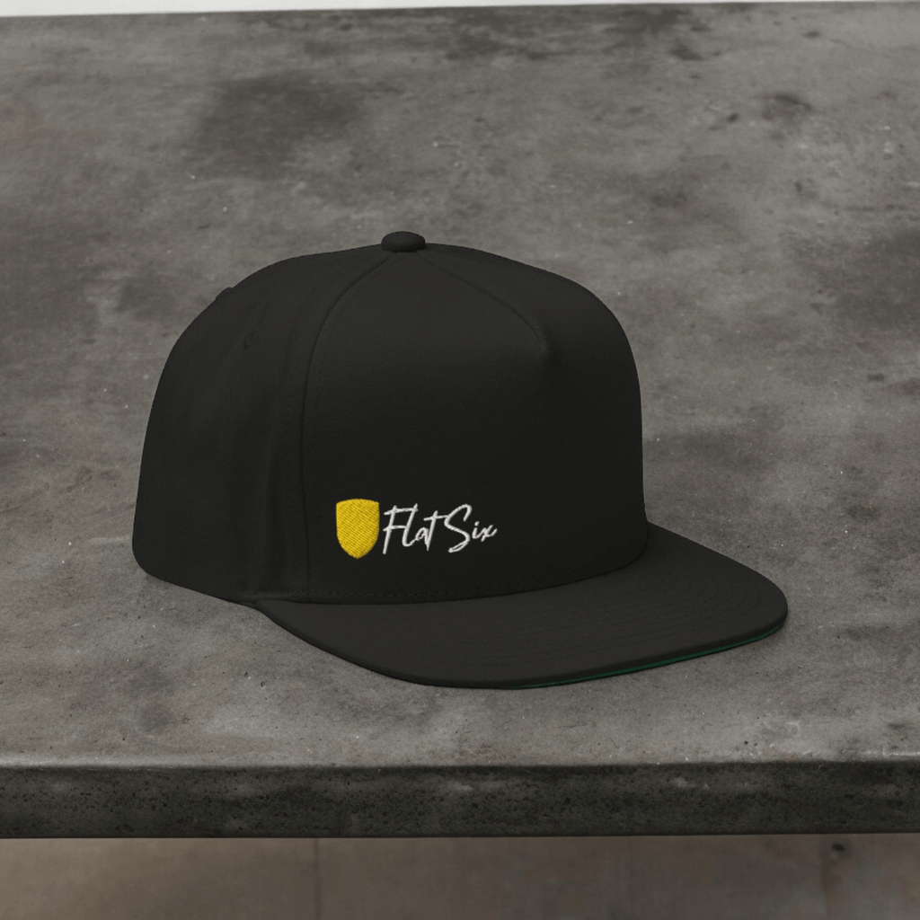 Flat Six Flat Bill Cap Yellow Insignia – Hanz Driven