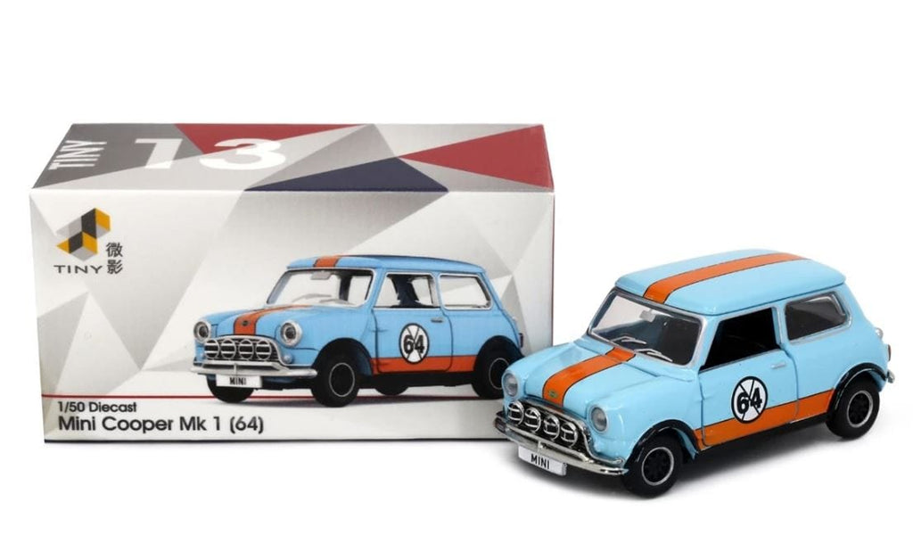 Mini Cooper Mk 1 64 Gulf Colors Tiny 1:50 scale – Hanz Driven