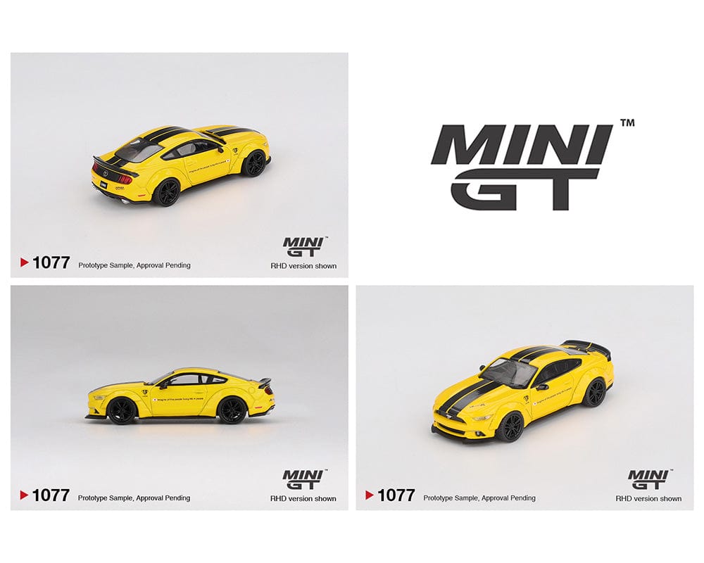 Mustang LB Works Ford Mustang Yellow Mini GT 1/64 scale – Hanz Driven
